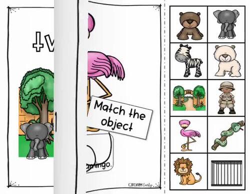 Interactive & Adaptive Book "In The Zoo I See" Pre-K Special education