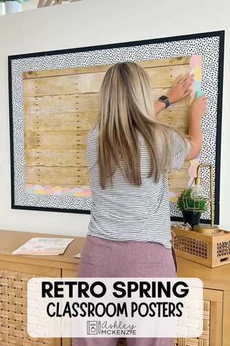Retro Spring Classroom Decor Bulletin Boards Bundle by Ashley McKenzie