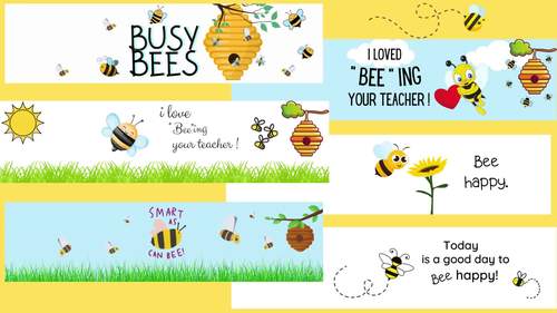 Bee Google Classroom Banners by The Kindergarten | TPT