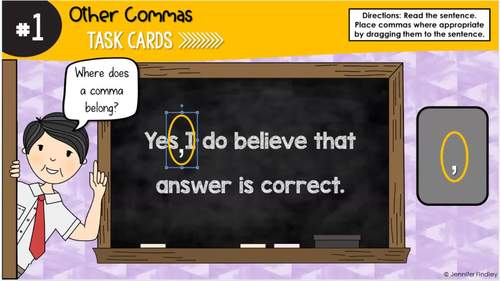 Digital Grammar Activities - Other Comma Uses - 5th Grade (L.5.2C)