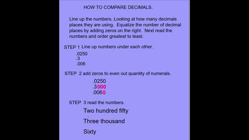 Comparing & Ordering Decimals, PDF"S worksheets, printable by Smart ...