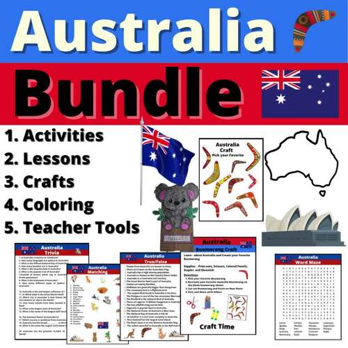 Australia Bundle Activities Resources Crafts Research Lessons Learning