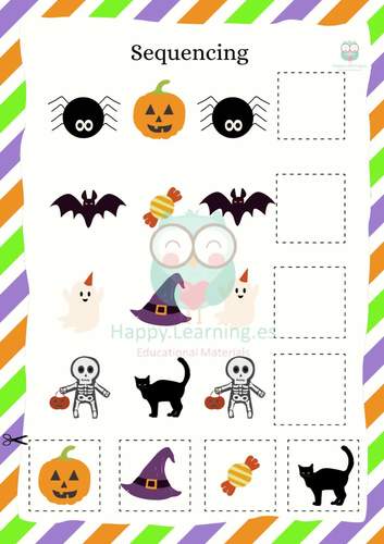 Halloween Sequencing by Happy Learning by teacher Jenyffer | TPT