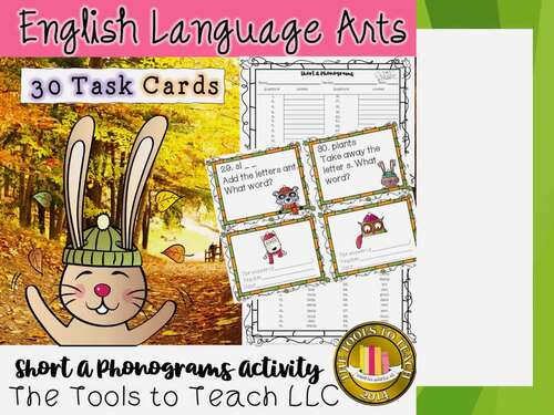 Autumn 30 Short A Phonograms amp ab ant Task Cards Grades 1st-3rd