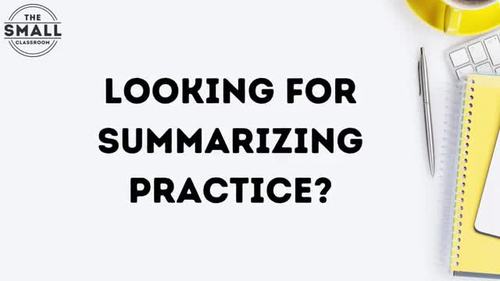 Summarizing Passages Task Cards Digital Boom Cards by THE SMALL CLASSROOM