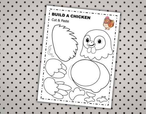 Chicken Craft Activity | Farm&Spring Animal for Preschool Kindergarten ...