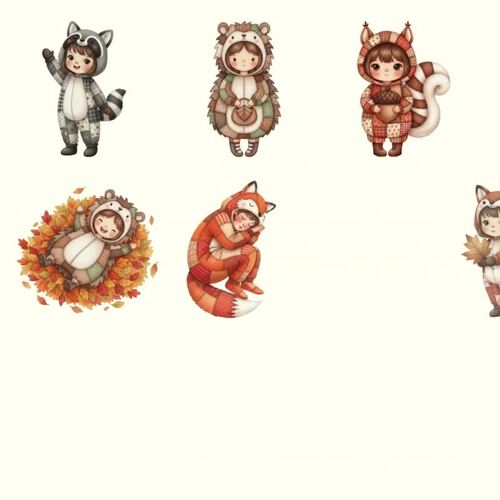 Forest Animal Costumes PNG • 20 Digital Clipart Files • Transparent ...