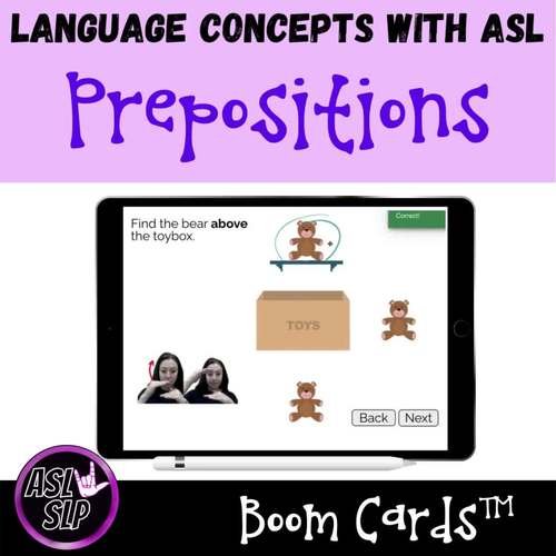 Boom Cards™ - Learning Prepositions with ASL by ASL SLP | TPT