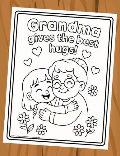 Grandparents Day Coloring Pages Foldable Craft Cards with Writing Prompts