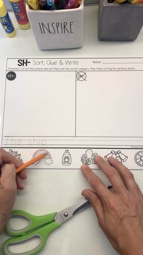 Digraphs Sort, Glue & Write: Beginning and Ending Digraphs | TPT