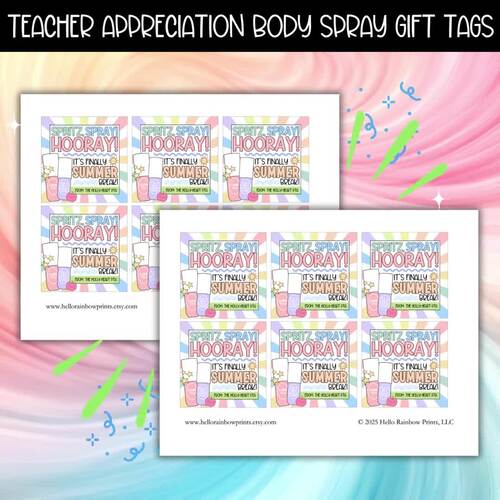 Teacher Staff Appreciation Body Spray Purfume Gift Tag, Scent-sational EOY