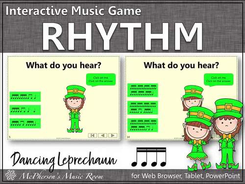 Sixteenth Notes Interactive Rhythm Game {Dancing Leprechaun} by Linda ...