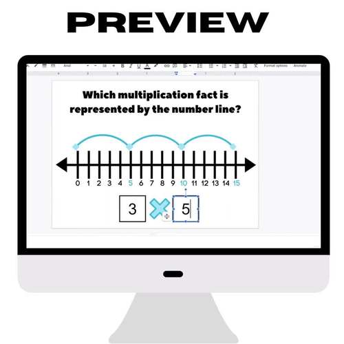 Multiplication with Number Lines Digital and Printable Task Cards
