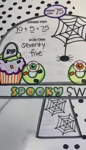 Halloween Math Place Value Craft by The Teaching Diva Corner | TPT