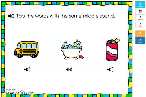 Middle Sound Boom Cards Phonemic Awareness Digital Task Cards for ...