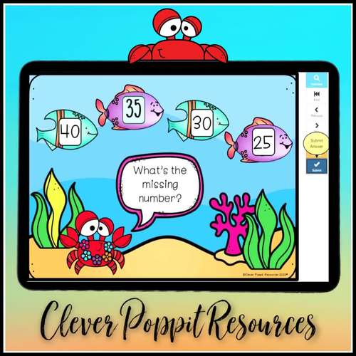 BOOM CARDS - Skip Counting Missing Numbers by Clever Poppit Resources
