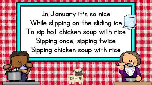 Music: Chicken Soup With Rice, Vocal Music Education, Months of the Year