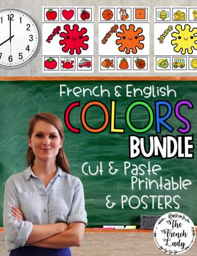 French & English Colors BUNDLE - Cut & Paste and POSTERS by The French Lady
