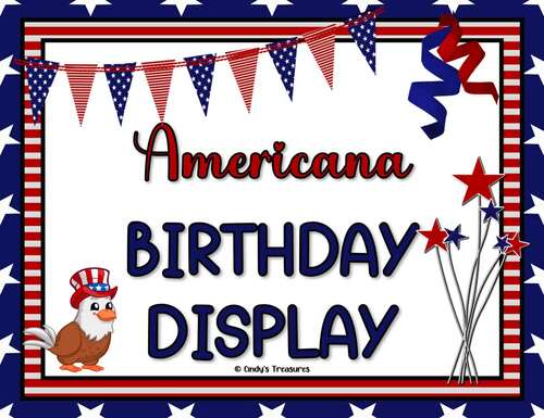 Americana Birthday Display by Cindy's Treasures | TPT