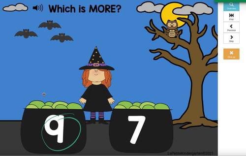 Halloween Comparing Numbers to 10 (MORE) BOOM Cards by La Petite ...