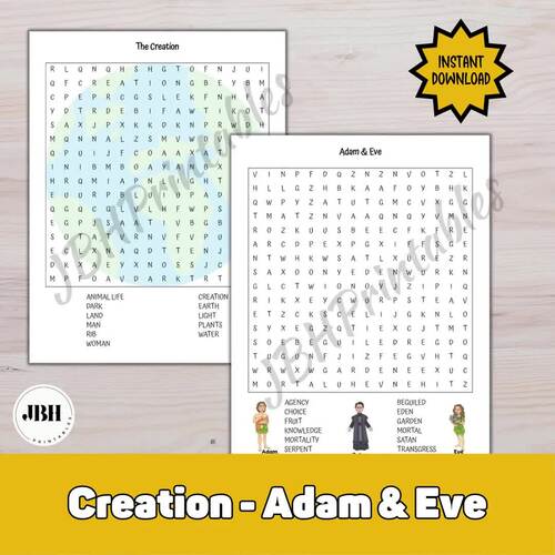 Old Testament Bible Word Searches - Part 1 - Answers Included by ...