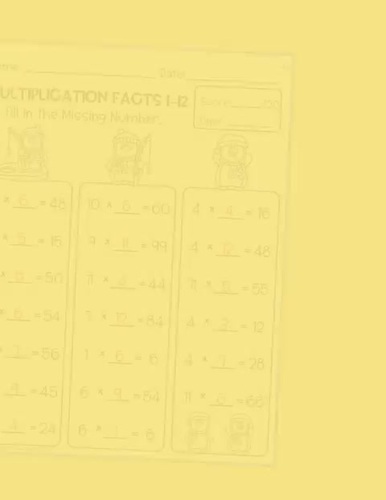 Penguin Multiplication Facts 1–12 | Missing Factors Worksheets No-Prep Math