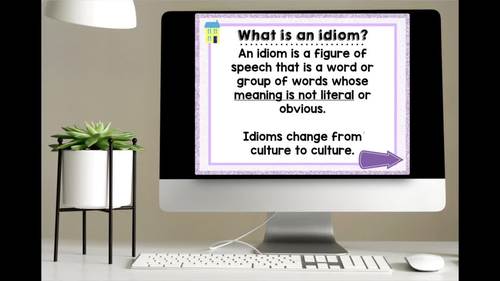 No Print Idiom Lessons: Volume One | Distance Learning | Teletherapy