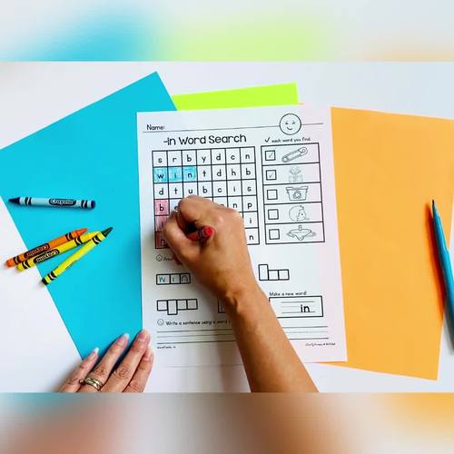 Easy Word Family Phonics Word Search, am all et op ing un, word family ...