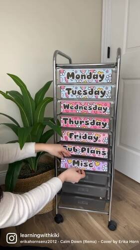 Happy Brights Classroom Decor: 10 Drawer Cart Rolling Cart | TPT