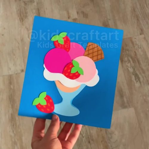 2D Shape Summer Strawberry Ice Cream Craft Sundae Beach Day Crafts End ...