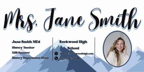 Customizable Canva Mountains with Photo Animated Teacher Email Signature