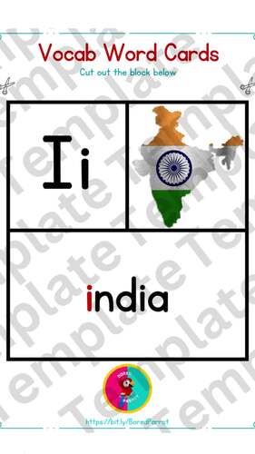 Kindergarten Vocabulary Cards | Letter i | Phonics | Writing | Reading