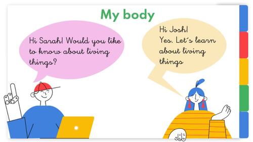 We learn about My body. Bones and Muscles by Enjoy Science today