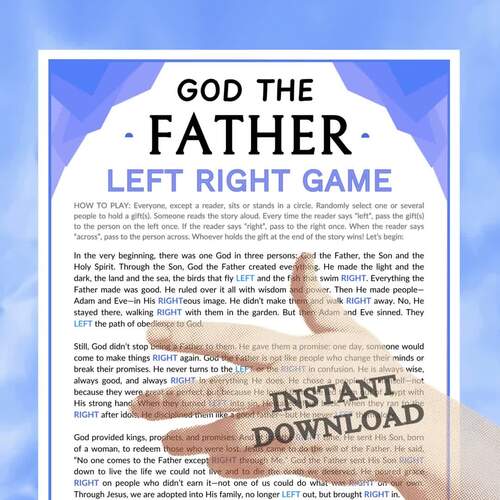 God the Father Left Right Game: Christian Printable Group Activity