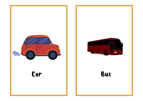 Vehicles Flashcards by professional designer | TPT