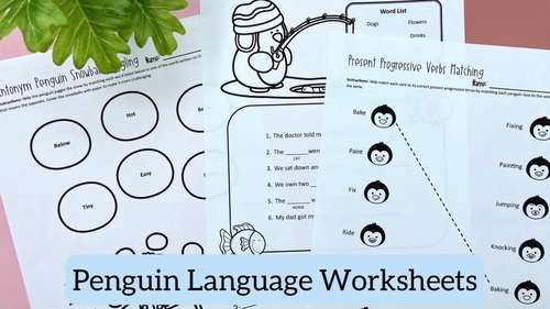 Penguin Themed Language Worksheets and Activities for Speech Therapy No ...