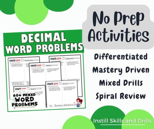 Operations with Decimals Measurements Word Problems Worksheets | TPT