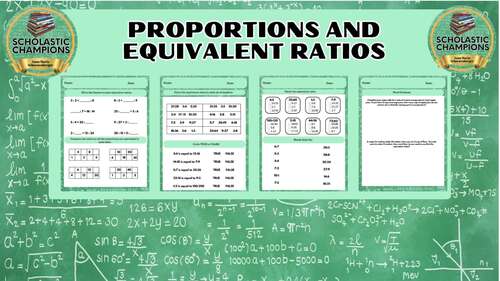 PROPORTIONS & EQUIVALENT RATIOS * Assessment Quiz * 6th Grade Middle ...