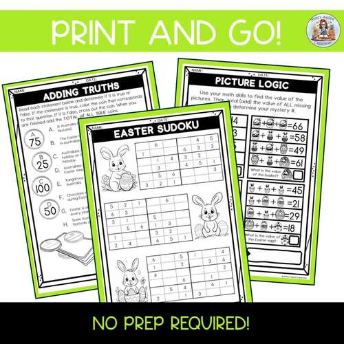 Australian Easter Fun: Grade 4 Math & Literacy Puzzles Booklet | TPT