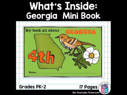 Georgia Mini Book for Early Readers - A State Study by Starlight Treasures