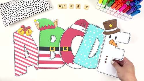 Winter Holidays Letters and Numbers Bundle for Bulletin Board - Black ...