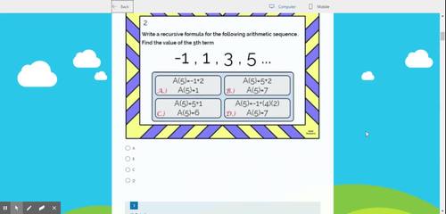 Arithmetic Sequences: Explicit and Recursive Formulas - Microsoft Forms ...