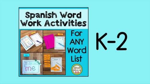 Spanish Word Work Activities by Blonde Bilingual | TPT