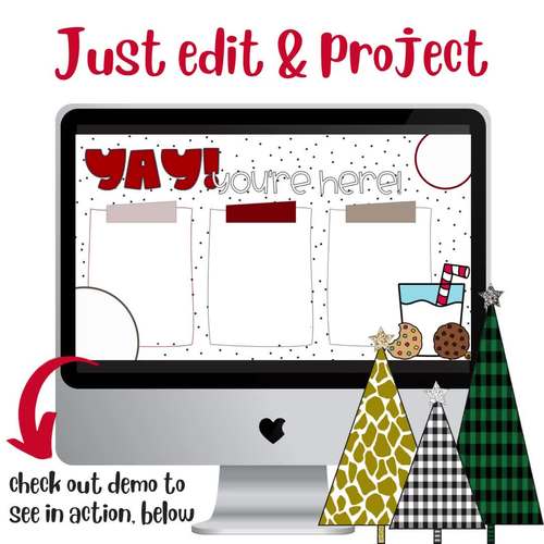 Daily Agenda Slides Editable English Spanish Winter Christmas Holiday