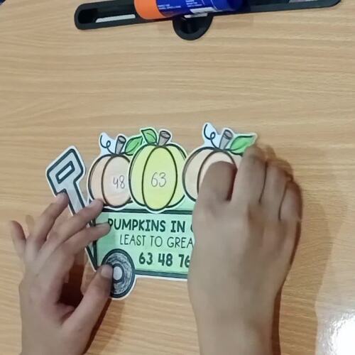 Ordering Numbers to 100 Place Value Fall Craft Bulletin Board Back to ...