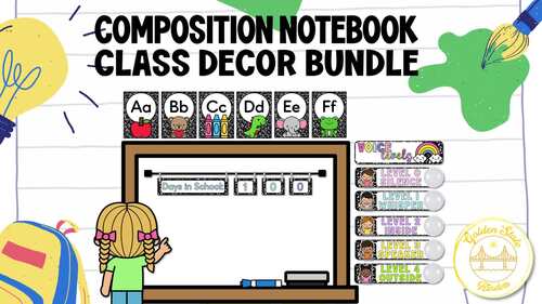 Back to School Composition Notebook Classroom Decor Bundle | TPT