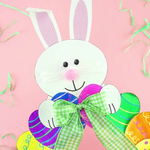 Paper Plate Easter Egg Wreath -Fun Easter Craft and Easter Art Project