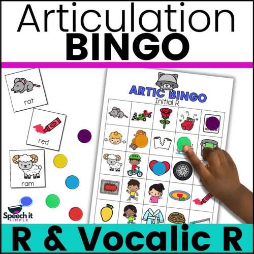 Articulation BINGO for Speech Therapy - R and Vocalic R - No Prep - Apraxia