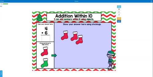 Addition Within 10 Christmas Math Activities Boom Cards by First Thinkers