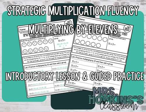 Multiplication Fact Fluency Intervention 11s Strategy Lesson and Worksheets
